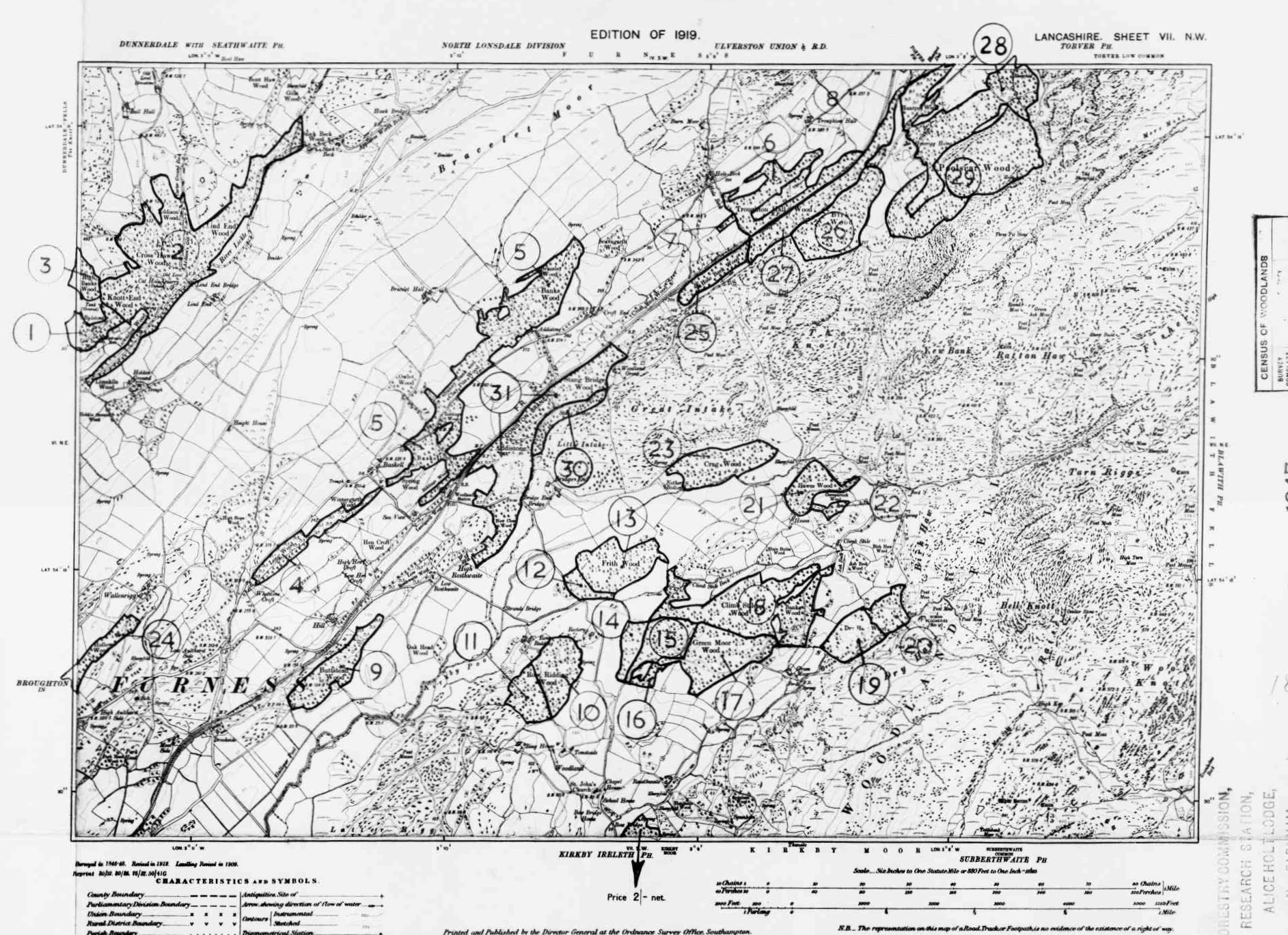 Detailed Old Map of lancashire Ordnance Survey (OS) Map Sheet 7 NW ...