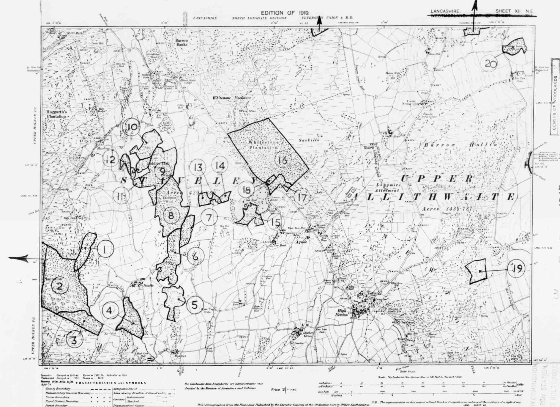 Detailed Old Map of lancashire Ordnance Survey (OS) Map Sheet 12 NE ...