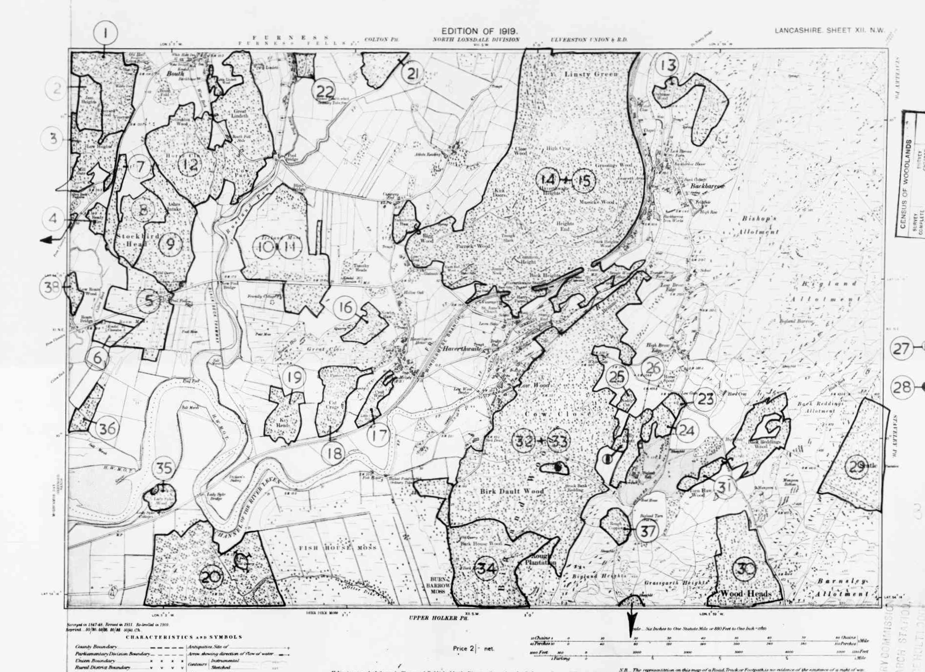 Detailed Old Map of lancashire Ordnance Survey (OS) Map Sheet 12 NW ...