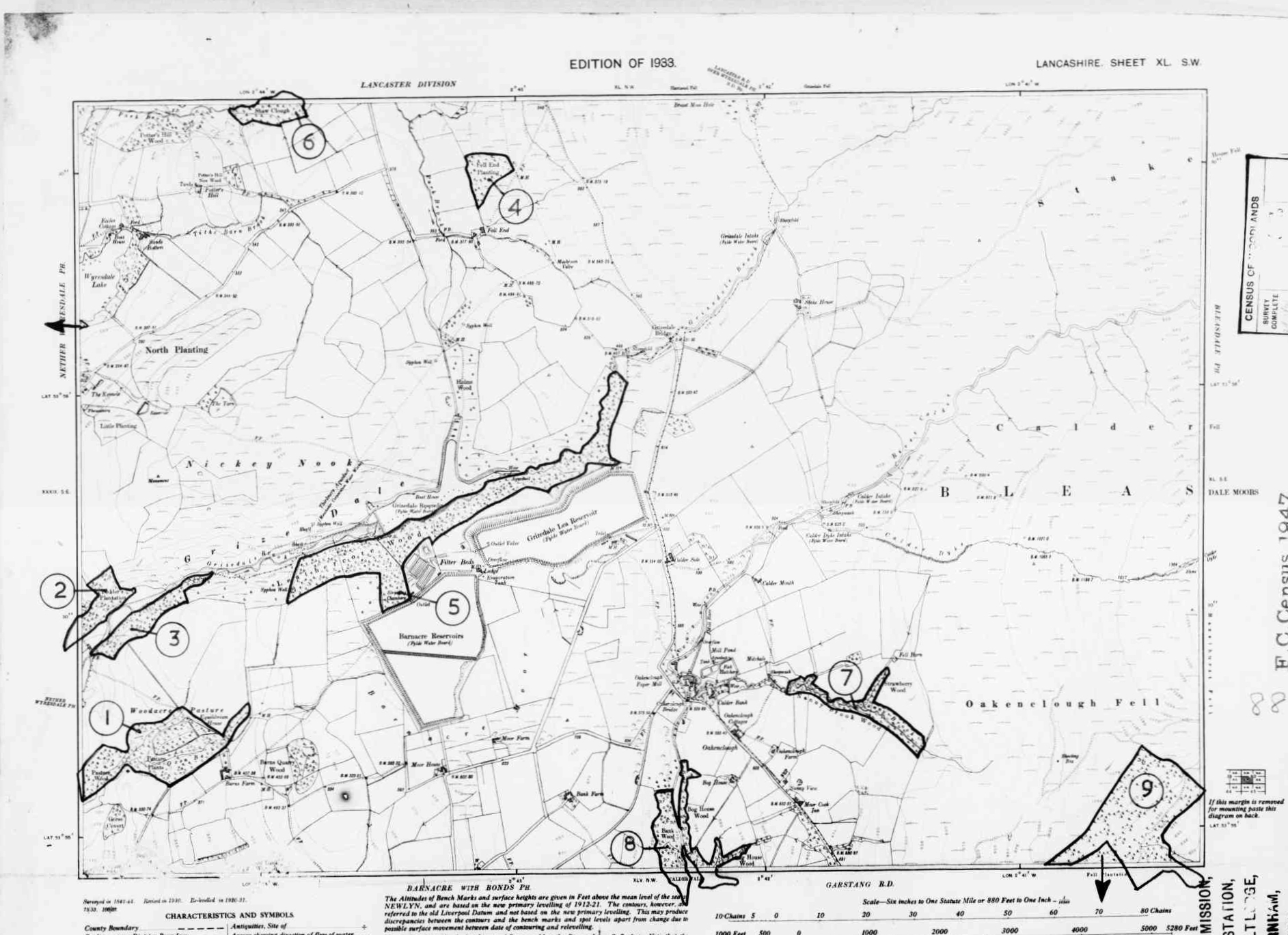 Detailed Old Map of lancashire Ordnance Survey (OS) Map Sheet 40 SW ...