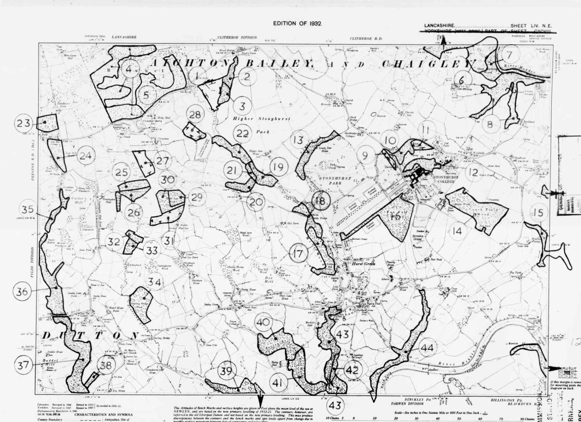 Detailed Old Map of lancashire Ordnance Survey (OS) Map Sheet 54 NE ...