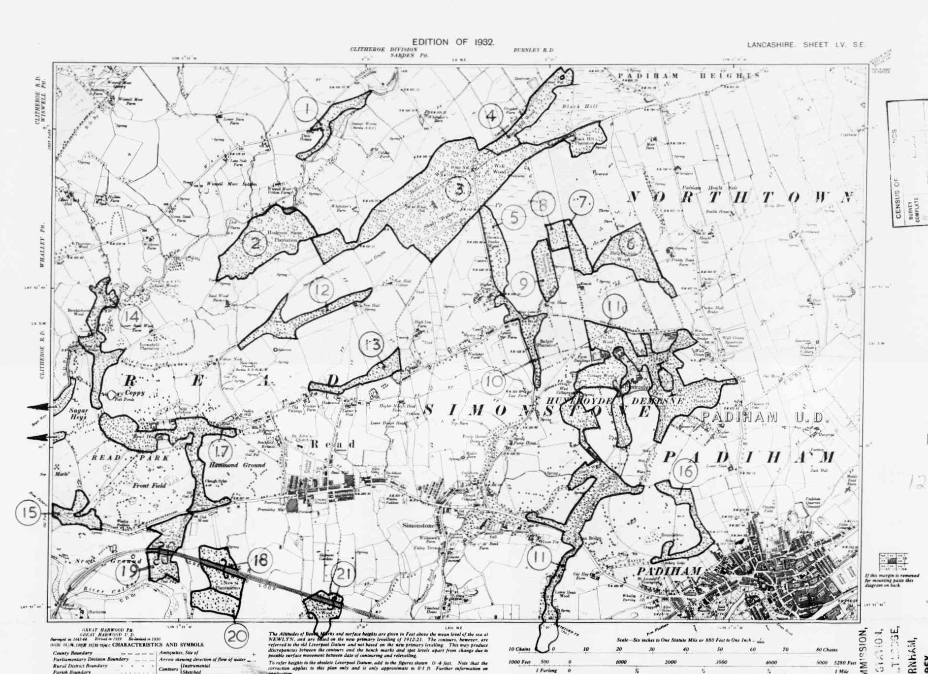 Detailed Old Map of lancashire Ordnance Survey (OS) Map Sheet 55 SE ...