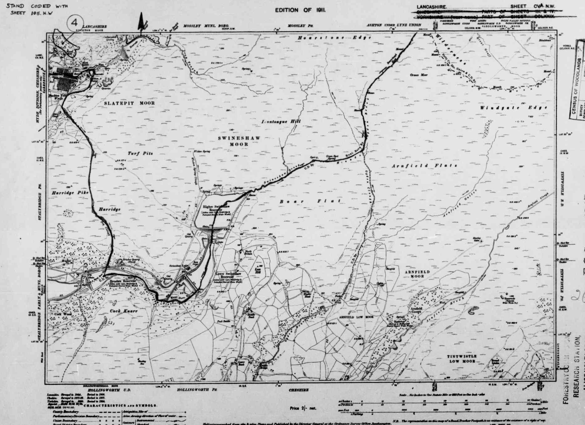Detailed Old Map of lancashire Ordnance Survey (OS) Map Sheet 105 NW ...