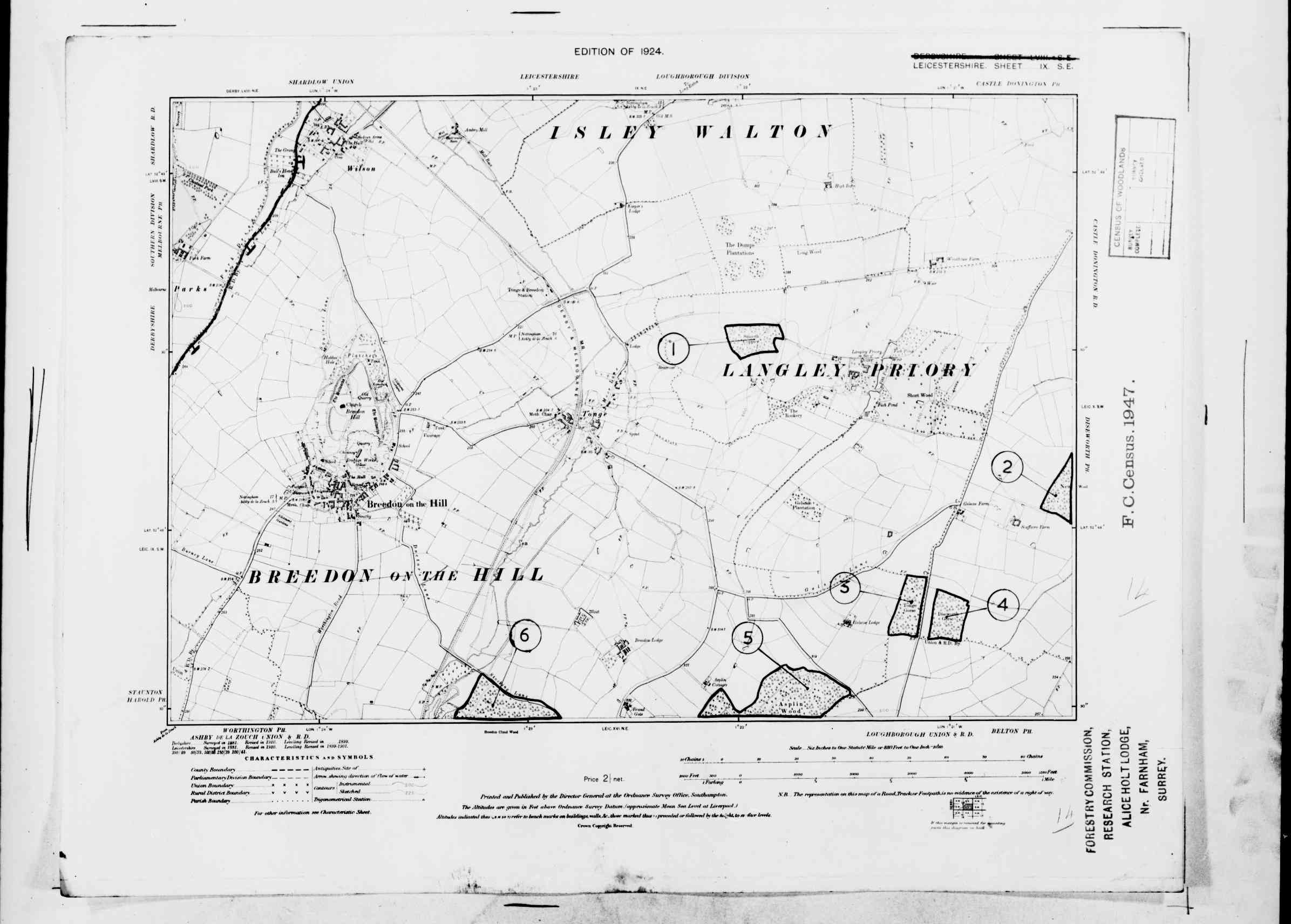 Detailed Old Map of leicestershire Ordnance Survey (OS) Map Sheet 9 SE ...