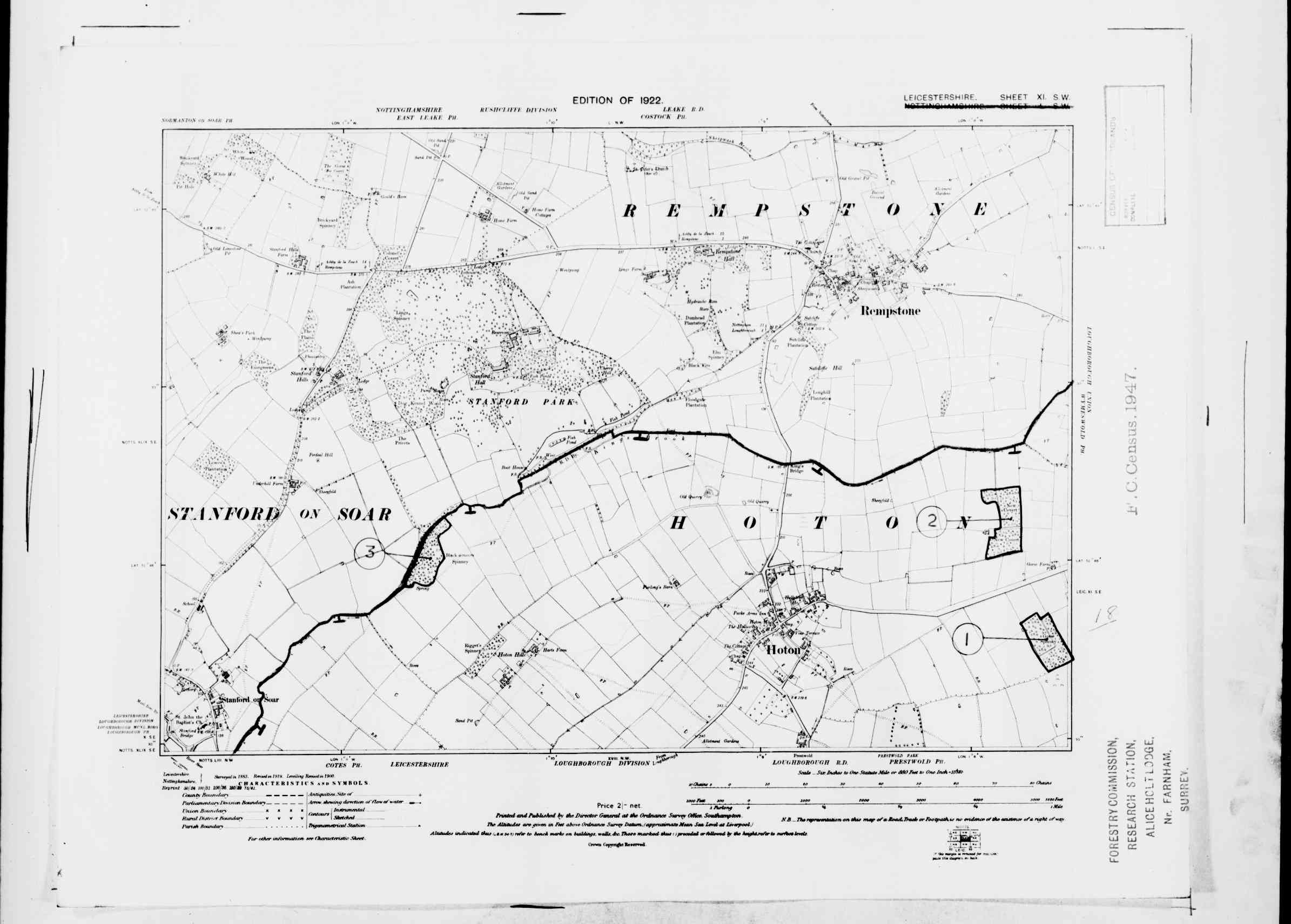 Detailed Old Map of leicestershire Ordnance Survey (OS) Map Sheet 11 SW ...