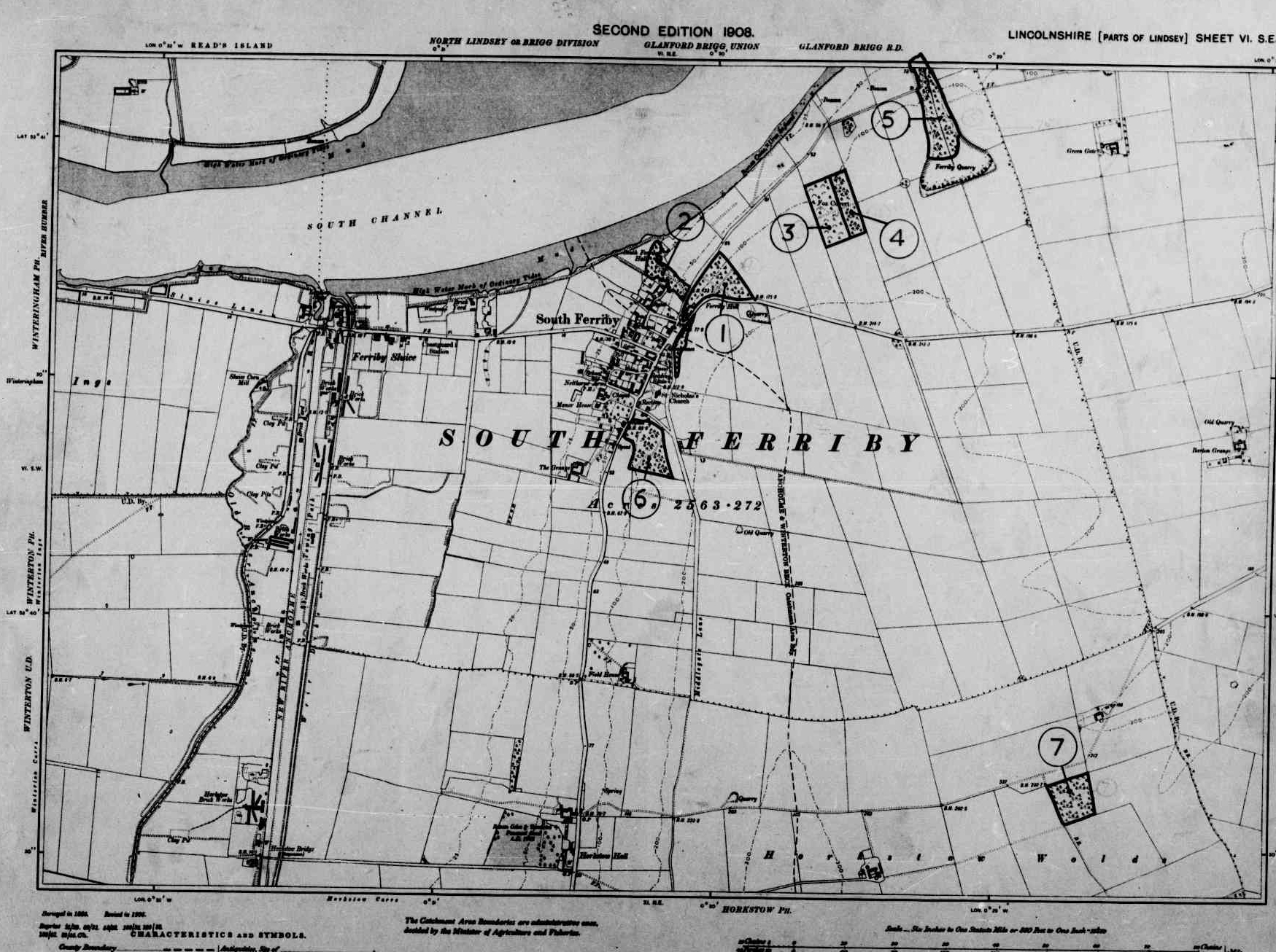 Detailed Old Map of lincolnshire Ordnance Survey (OS) Map Sheet 6 SE ...