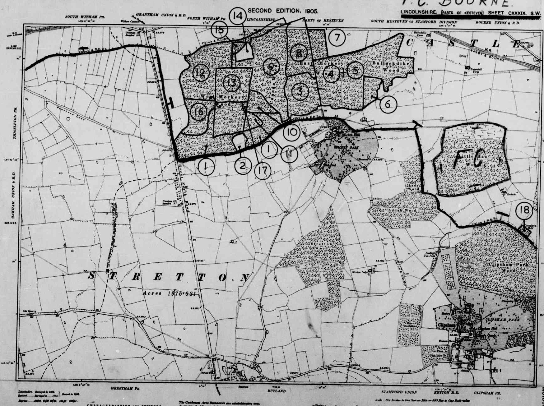 Detailed Old Map of lincolnshire Ordnance Survey (OS) Map Sheet 139 SW ...