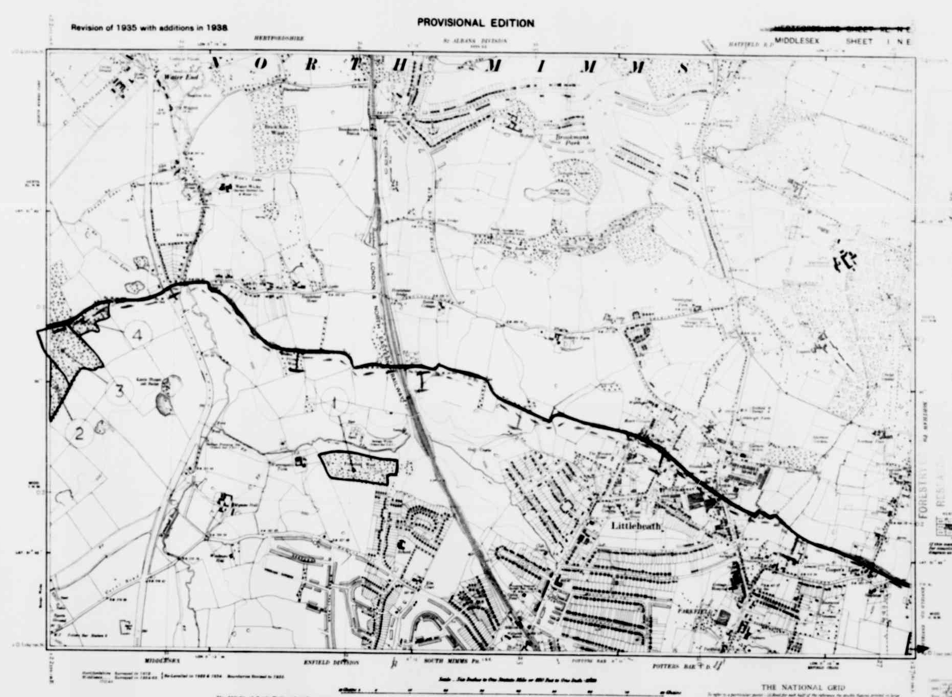 Detailed Old Map of middlesex Ordnance Survey (OS) Map Sheet 1 NE ...