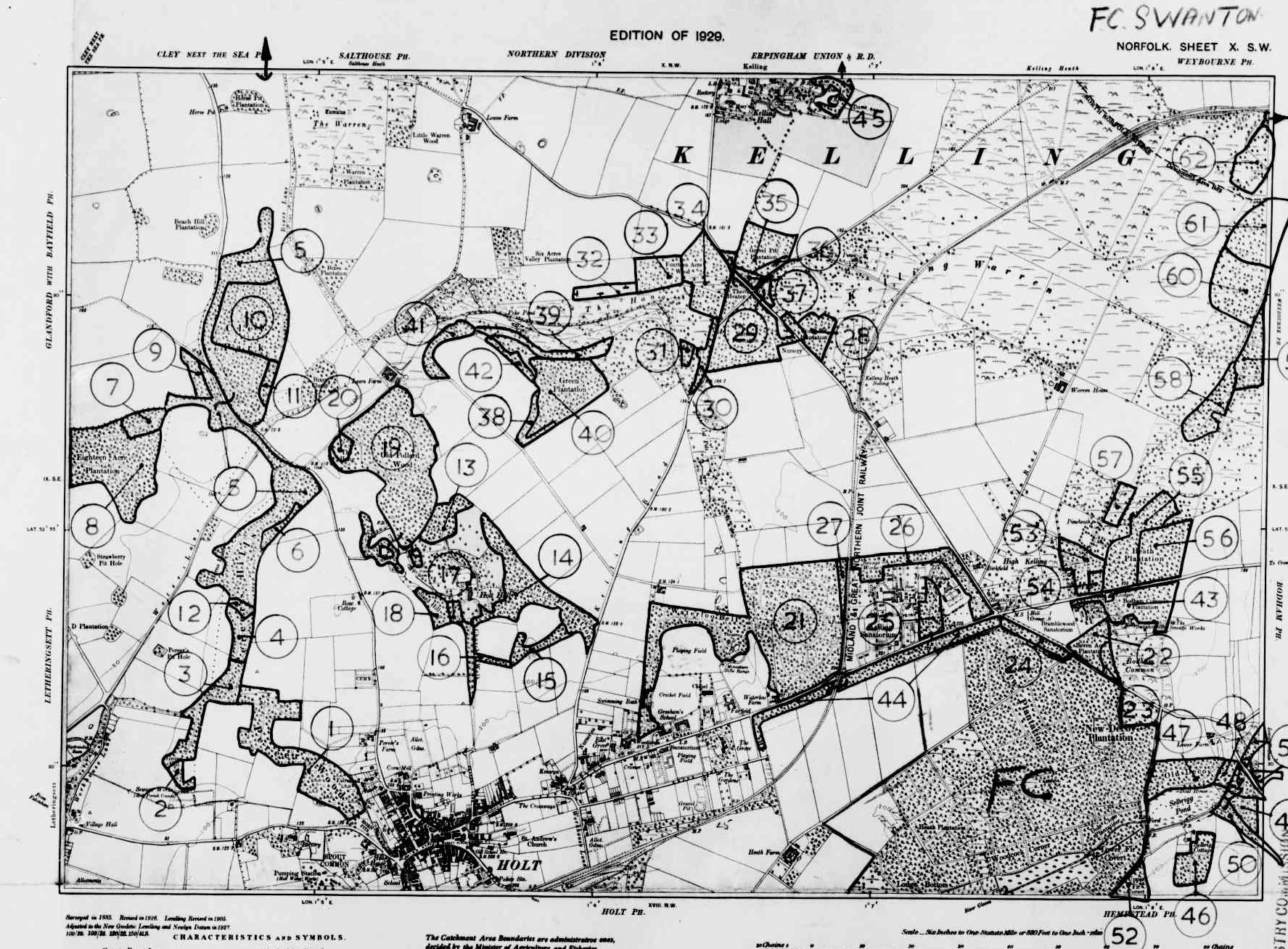 Detailed Old Map of norfolk Ordnance Survey (OS) Map Sheet 10 SW (Sheet ...