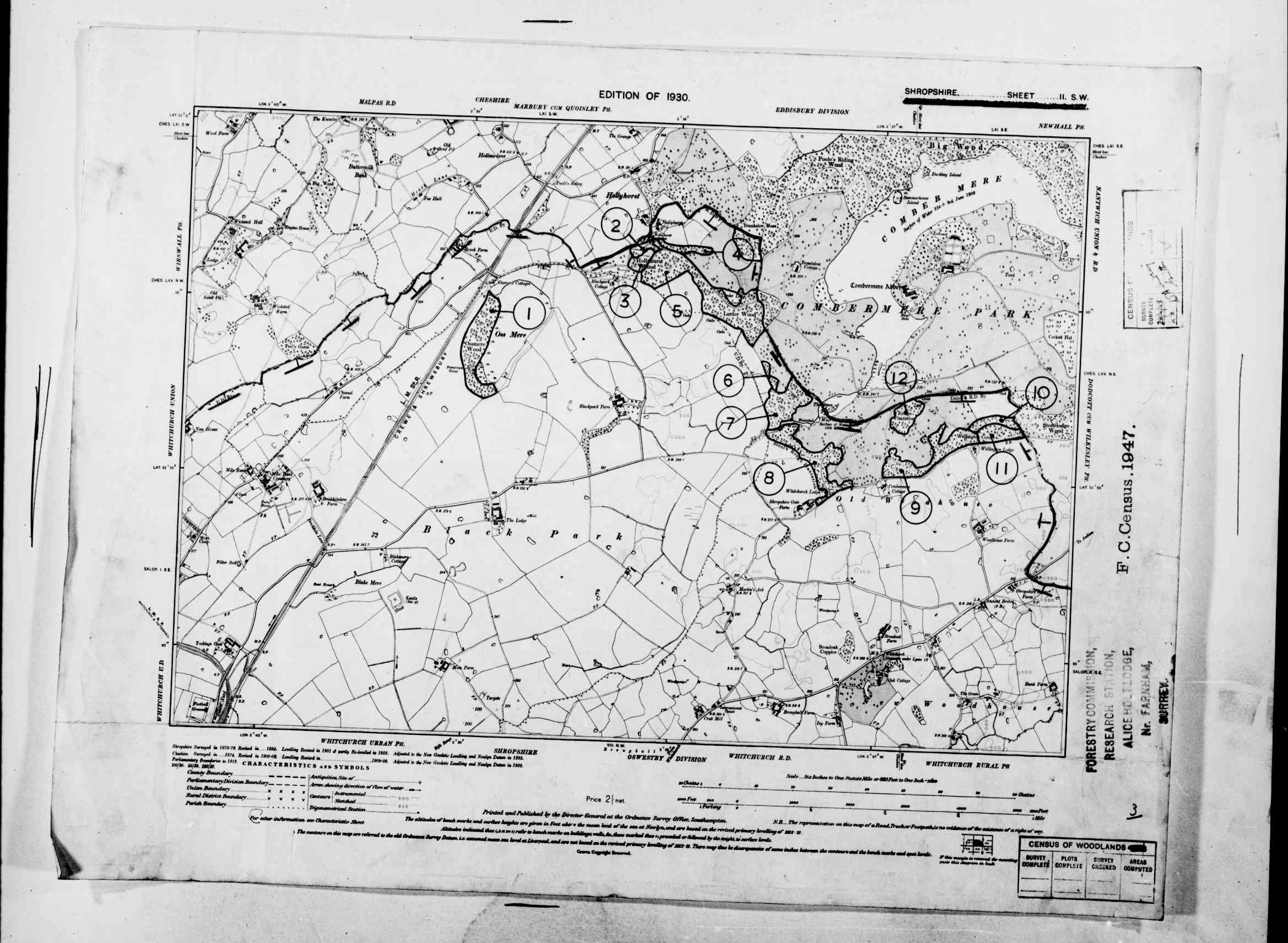 Detailed Old Map of shropshire Ordnance Survey (OS) Map Sheet 2 SW ...