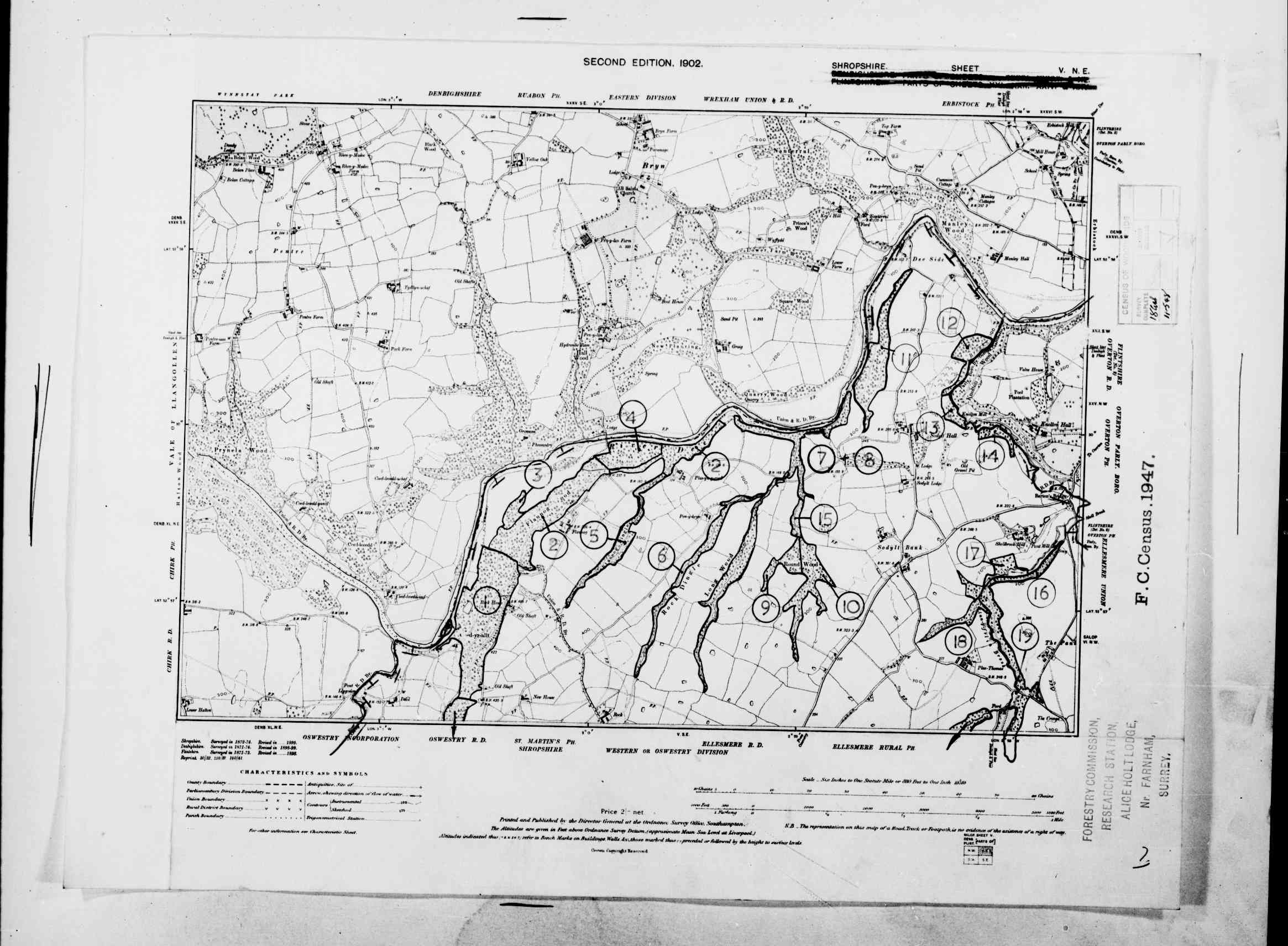 Detailed Old Map of shropshire Ordnance Survey (OS) Map Sheet 5 NE ...