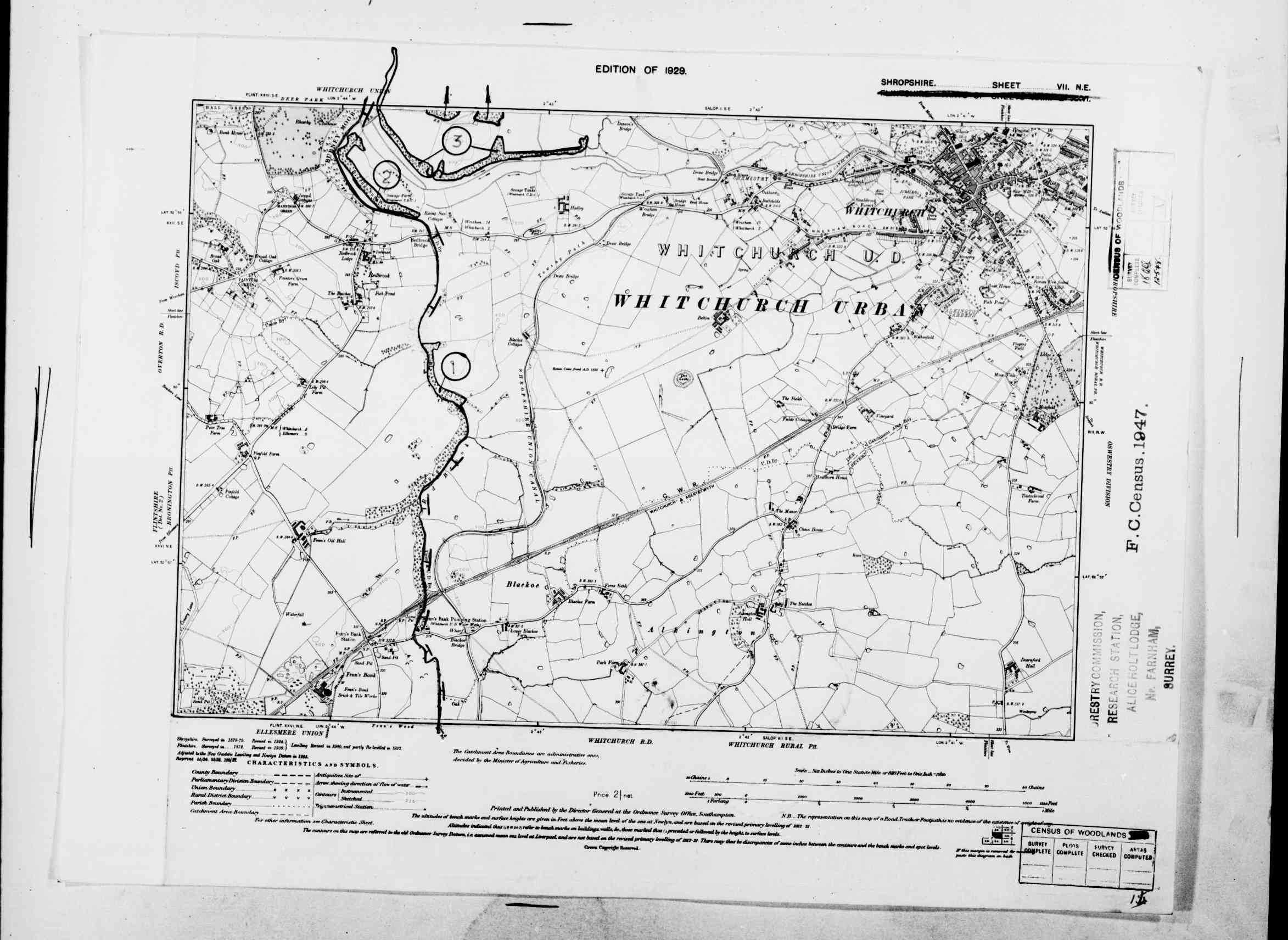 Detailed Old Map of shropshire Ordnance Survey (OS) Map Sheet 7 NE ...