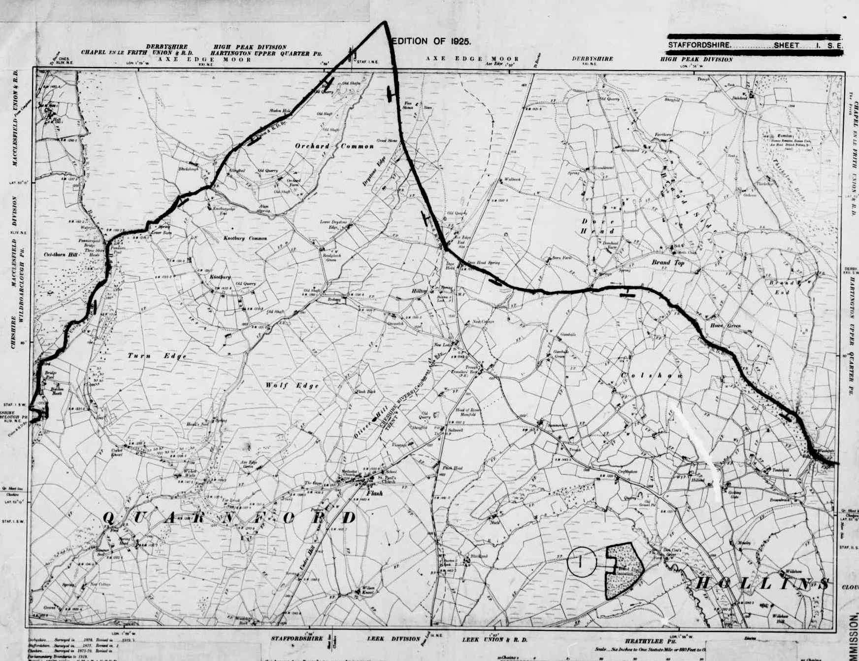 Detailed Old Map of staffordshire Ordnance Survey (OS) Map Sheet 1 SE ...