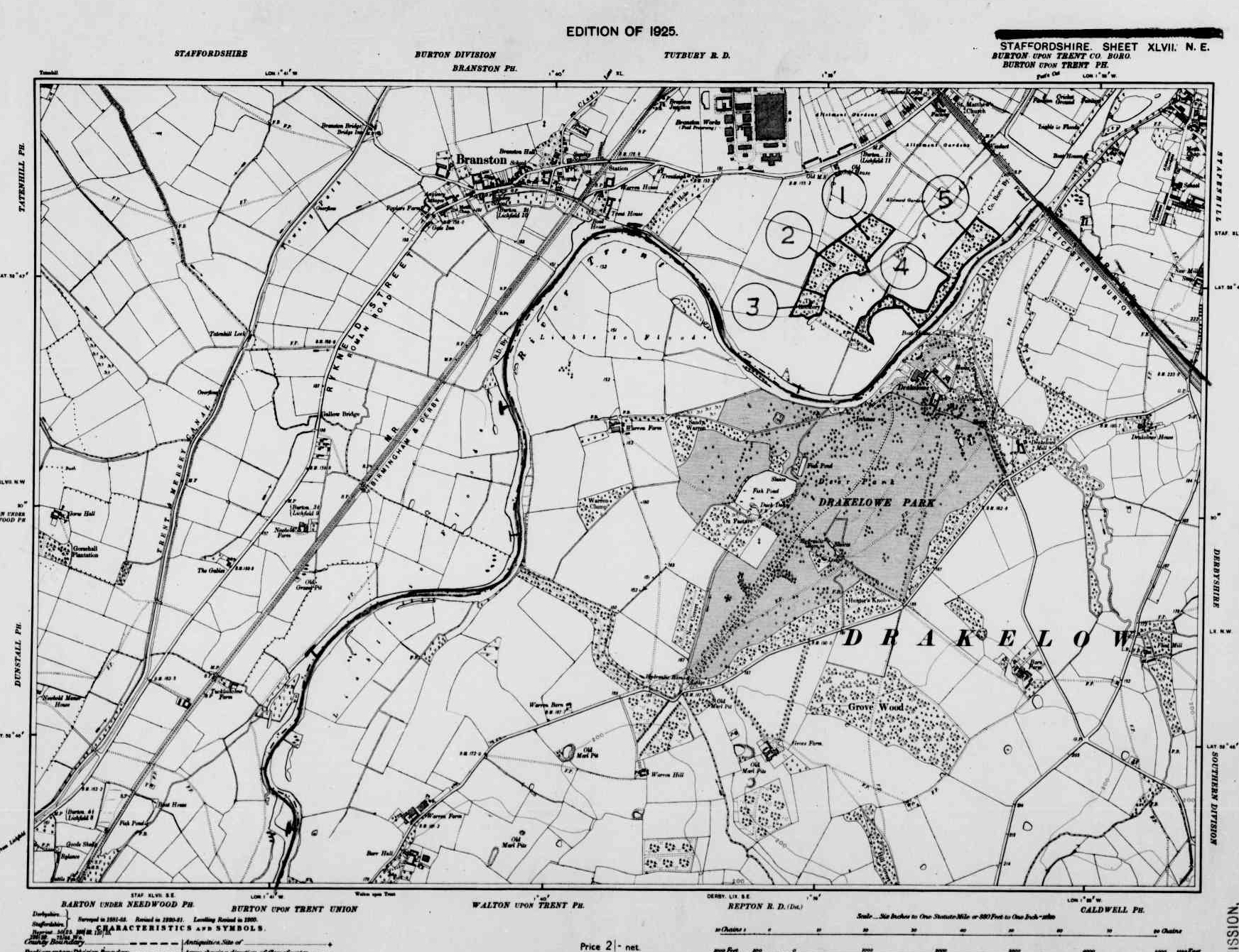 Detailed Old Map of staffordshire Ordnance Survey (OS) Map Sheet 47 NE ...