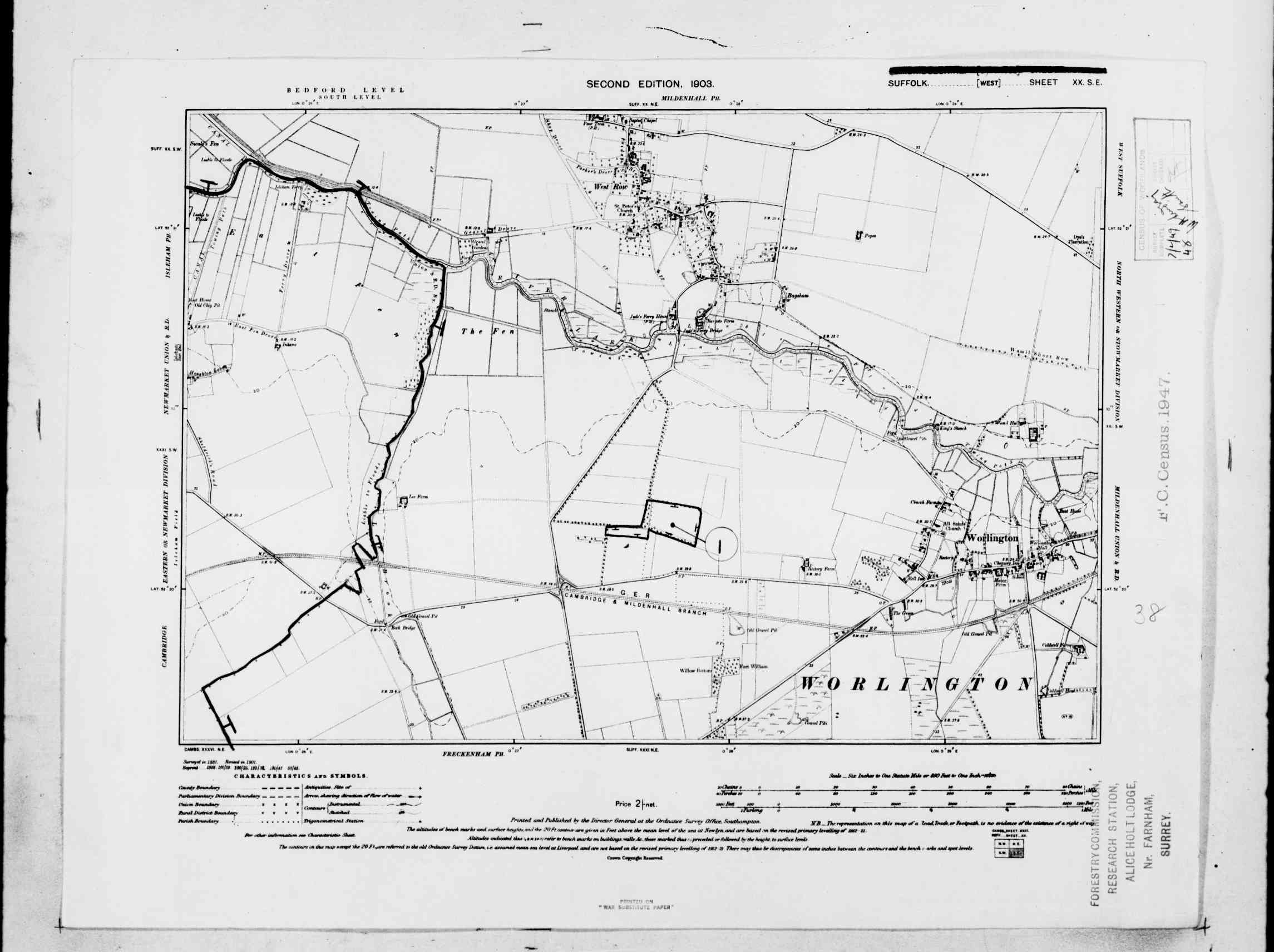 Detailed Old Map of suffolk Ordnance Survey (OS) Map Sheet 20 SE (Sheet ...