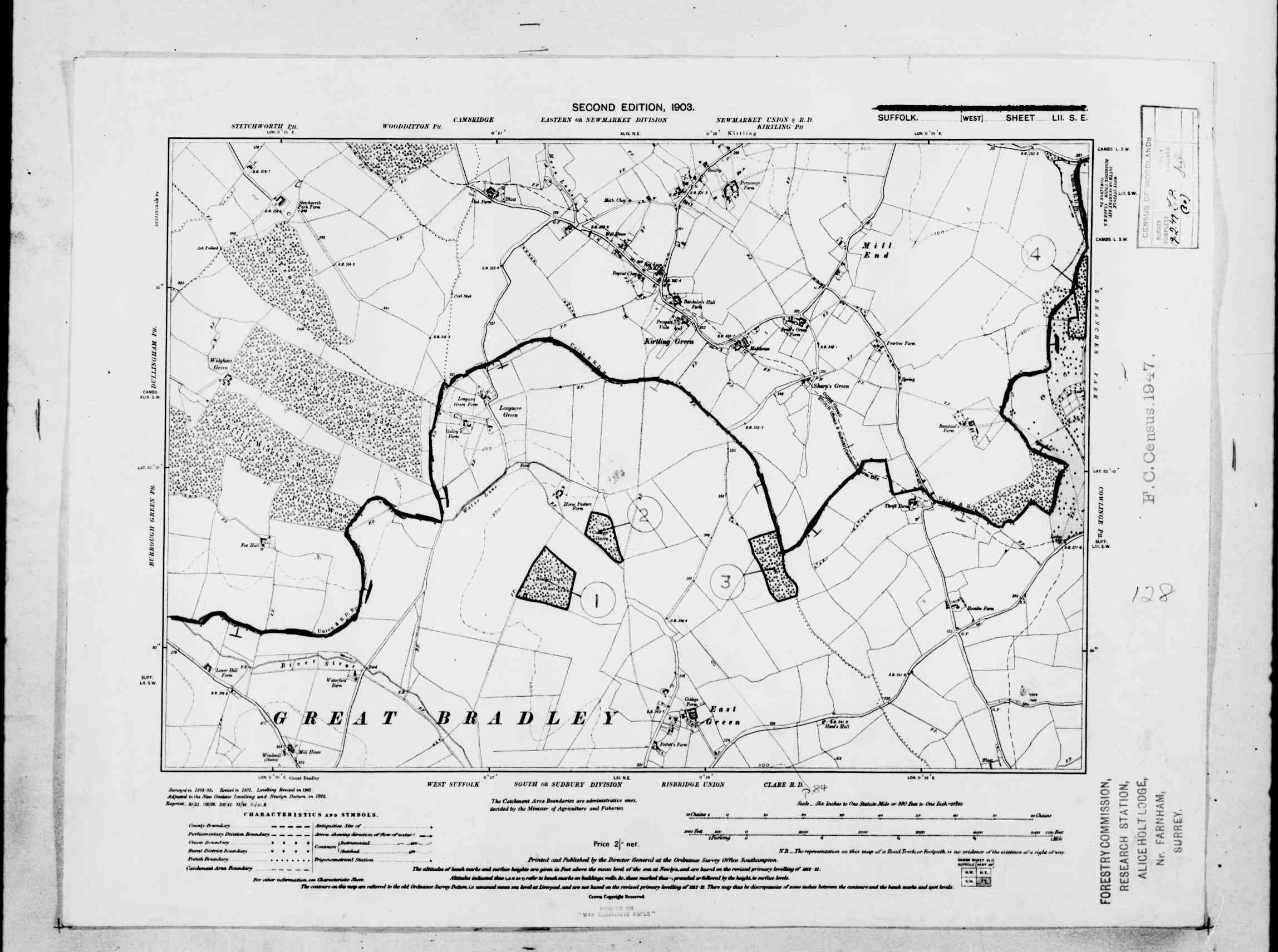 Detailed Old Map of suffolk Ordnance Survey (OS) Map Sheet 52 SE (Sheet ...