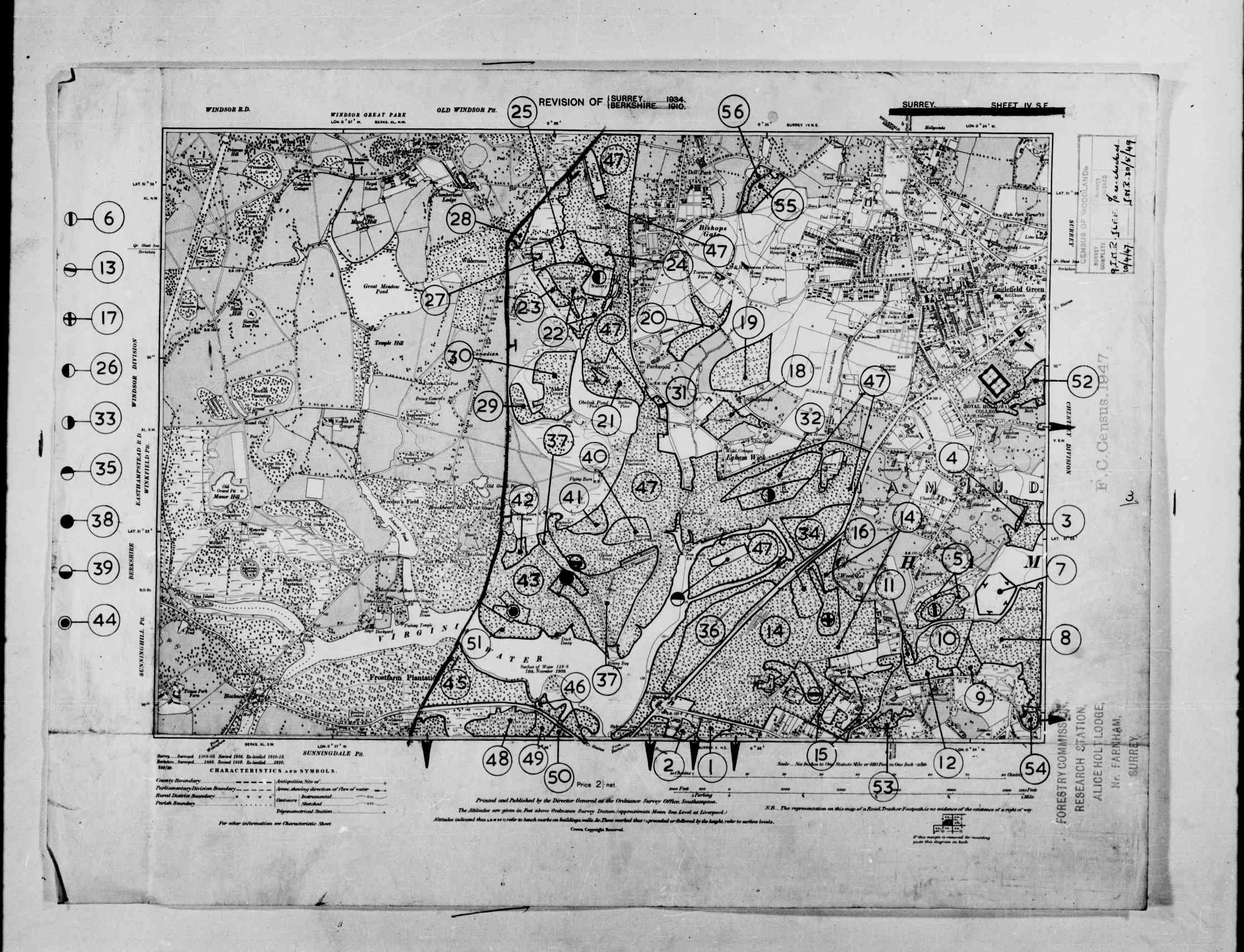 Detailed Old Map of surrey Ordnance Survey (OS) Map Sheet 4 SE (Sheet ...