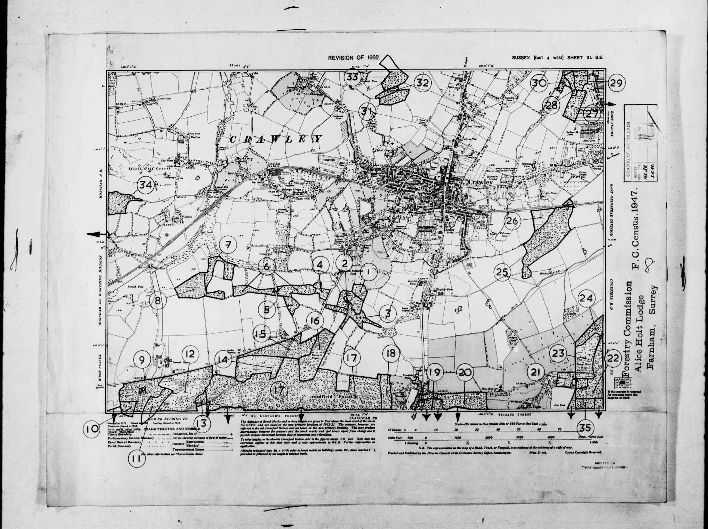 Detailed Old Map of sussex Ordnance Survey (OS) Map Sheet 3 SE (Sheet ...