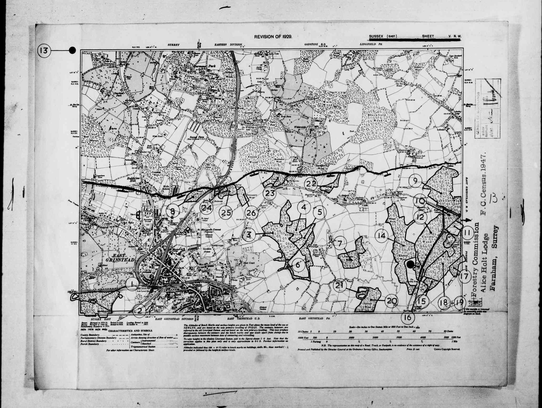 Detailed Old Map of sussex Ordnance Survey (OS) Map Sheet 5 NW (Sheet V ...