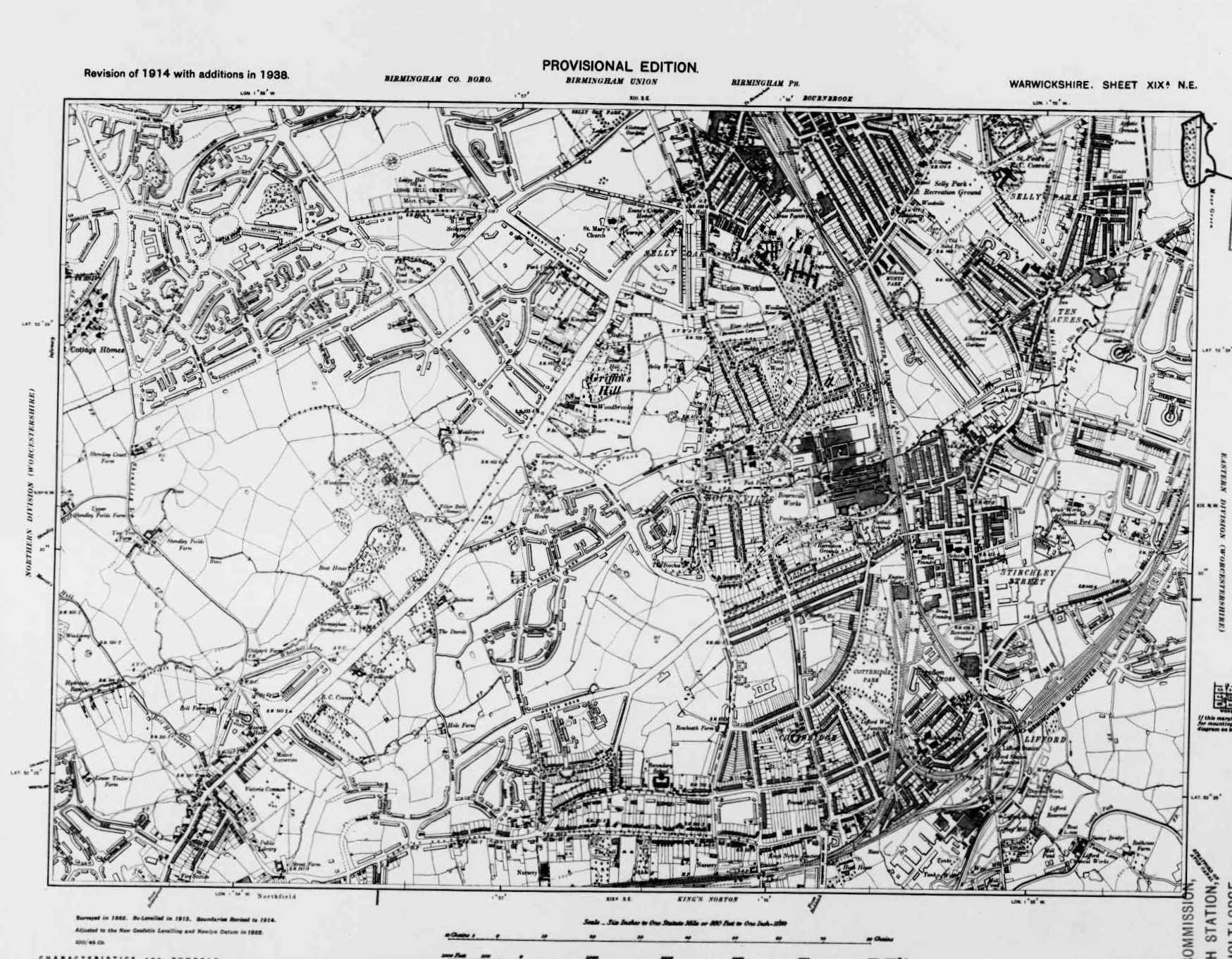 Detailed Old Map of warwickshire Ordnance Survey (OS) Map Sheet NE ...