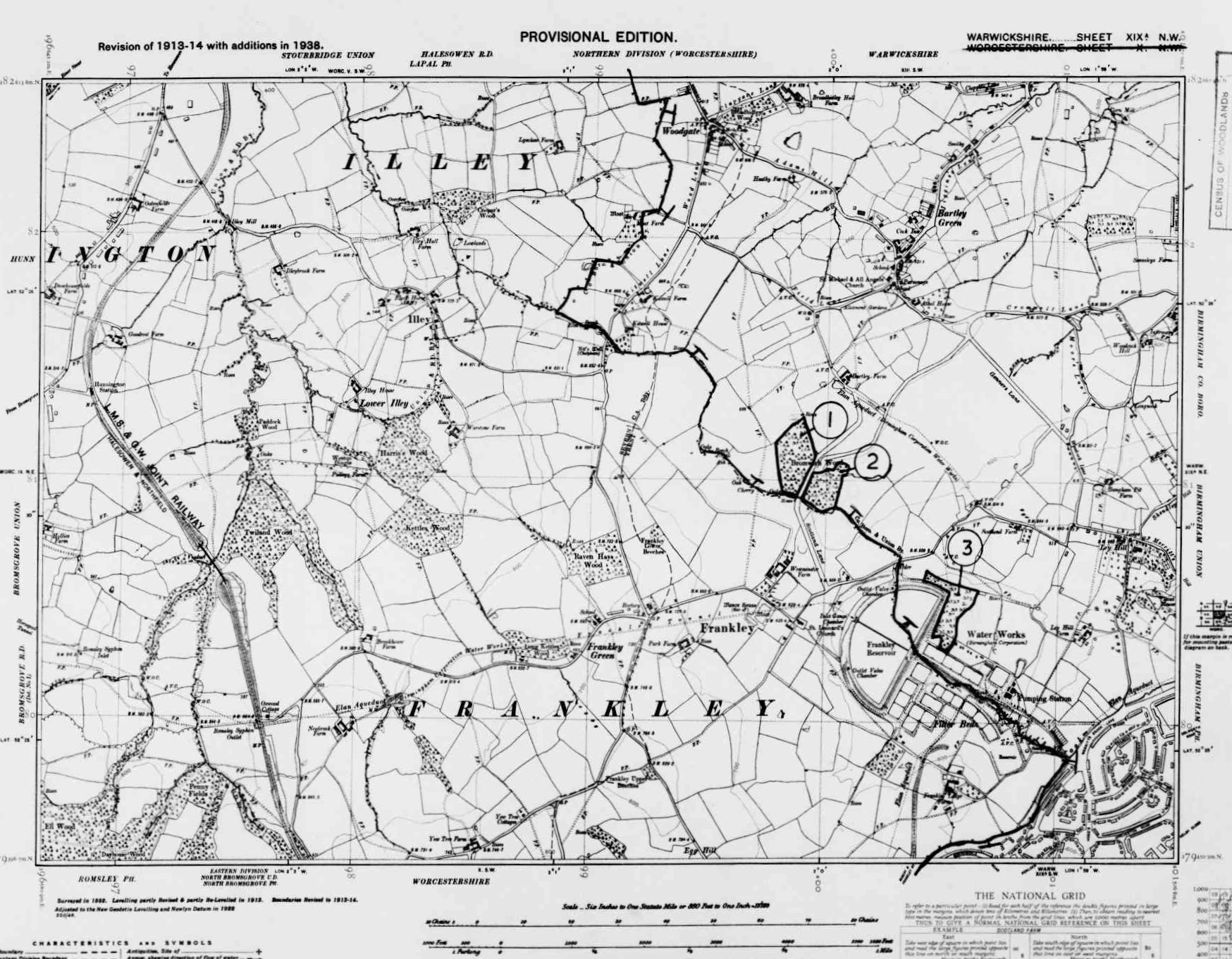 Detailed Old Map of warwickshire Ordnance Survey (OS) Map Sheet NW ...