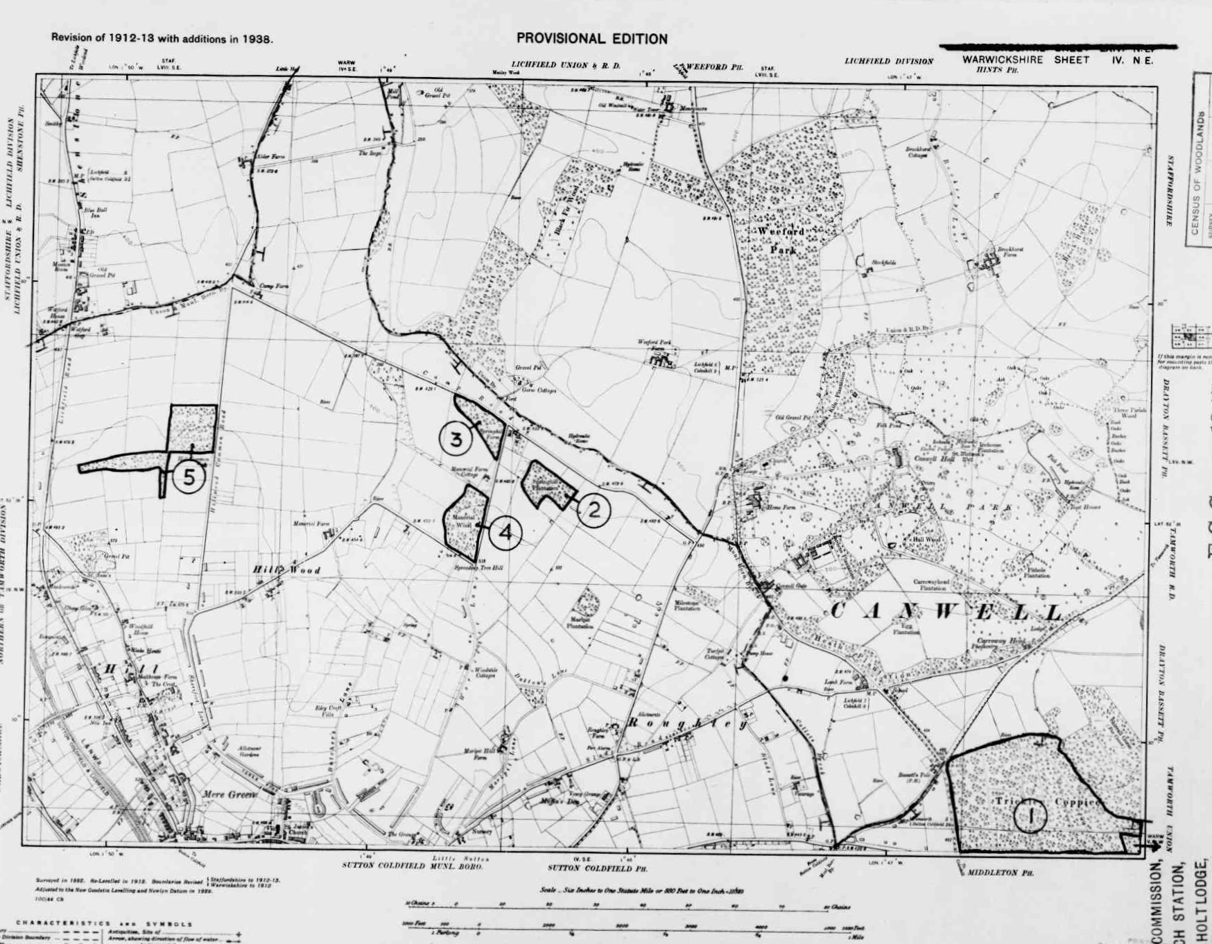 Detailed Old Map of warwickshire Ordnance Survey (OS) Map Sheet 4 NE ...