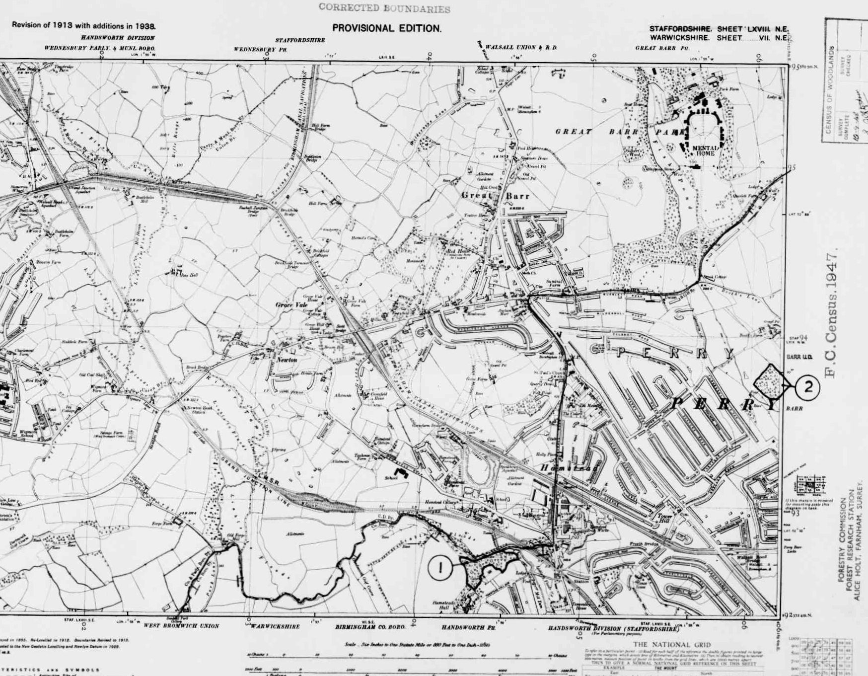 Detailed Old Map of warwickshire Ordnance Survey (OS) Map Sheet 7 NE ...