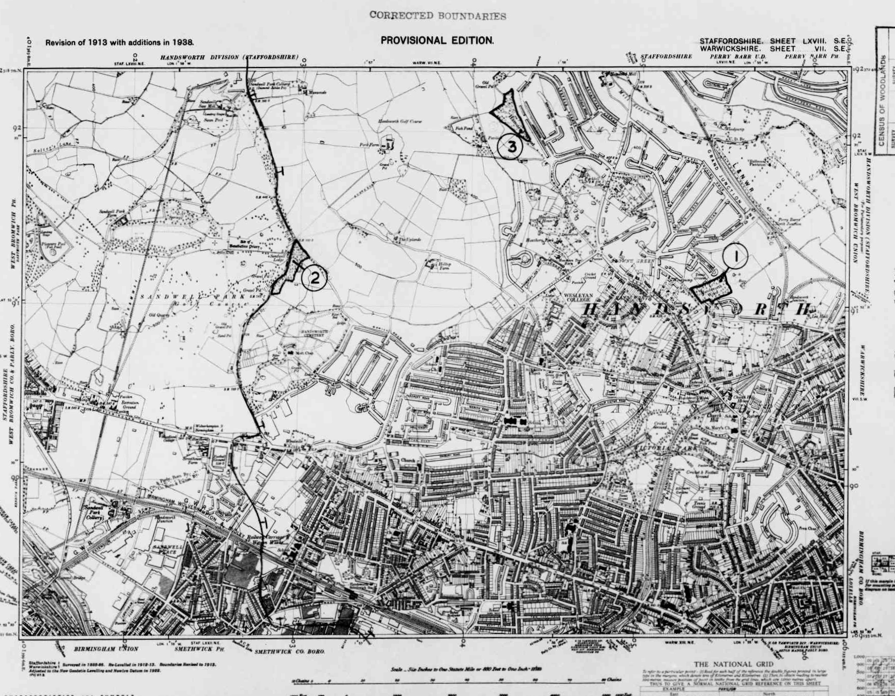 Detailed Old Map of warwickshire Ordnance Survey (OS) Map Sheet 7 SE ...