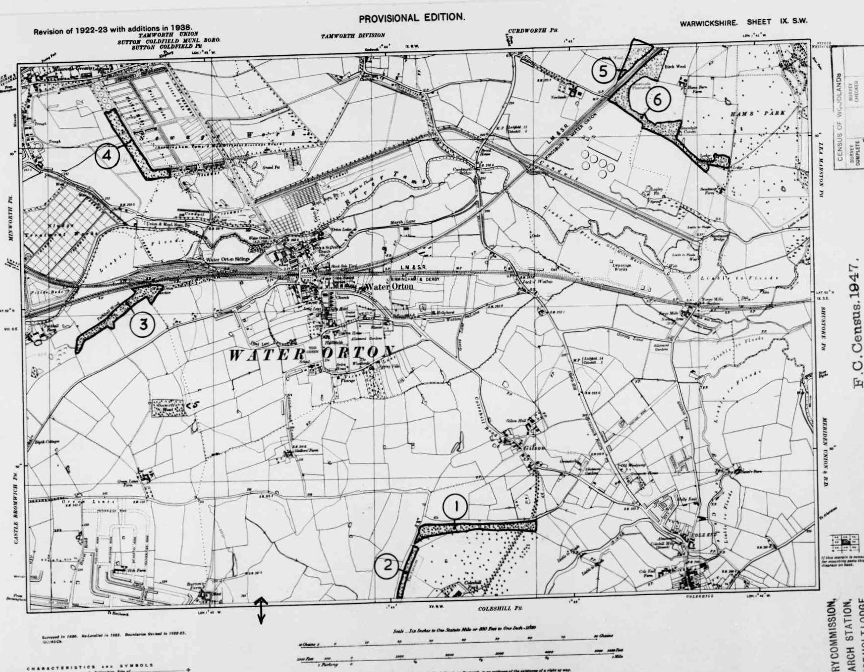 Detailed Old Map of warwickshire Ordnance Survey (OS) Map Sheet 9 SW ...