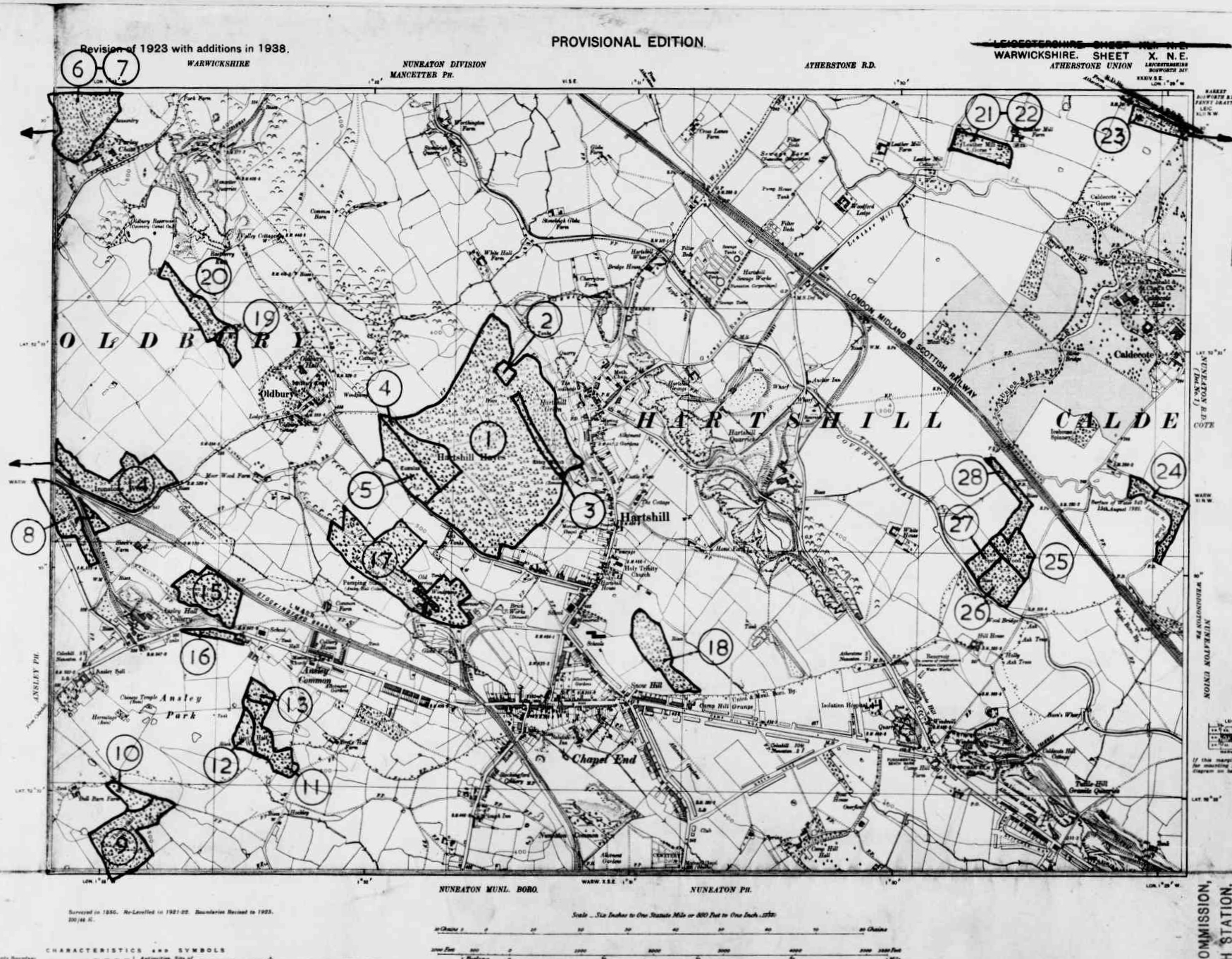 Detailed Old Map of warwickshire Ordnance Survey (OS) Map Sheet 10 NE ...