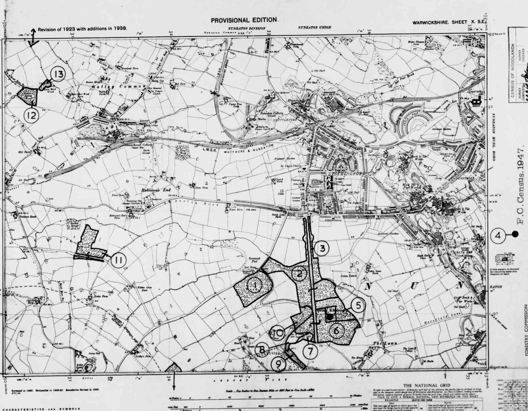 Detailed Old Map of warwickshire Ordnance Survey (OS) Map Sheet 10 SE ...