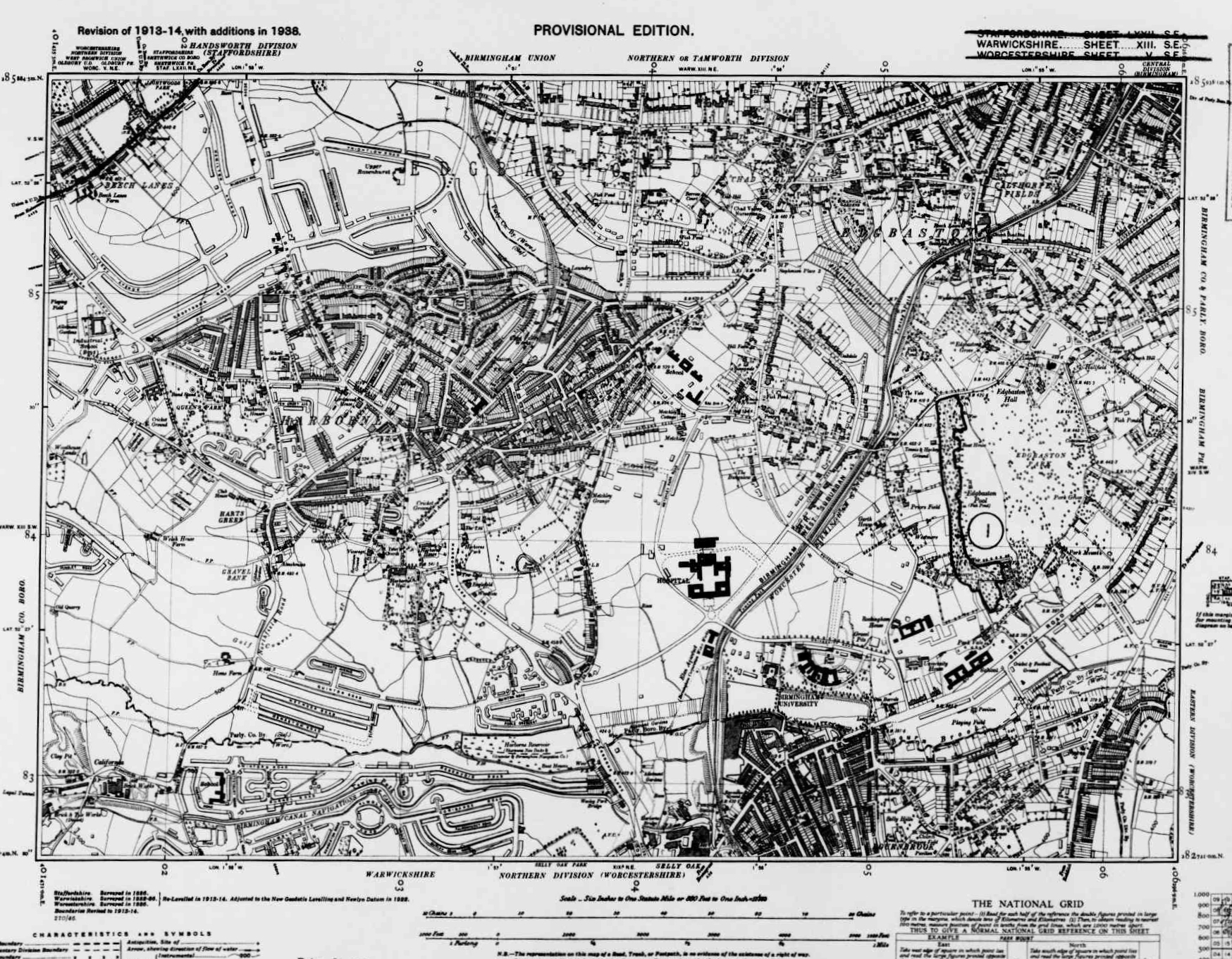 Detailed Old Map of warwickshire Ordnance Survey (OS) Map Sheet 13 SE ...