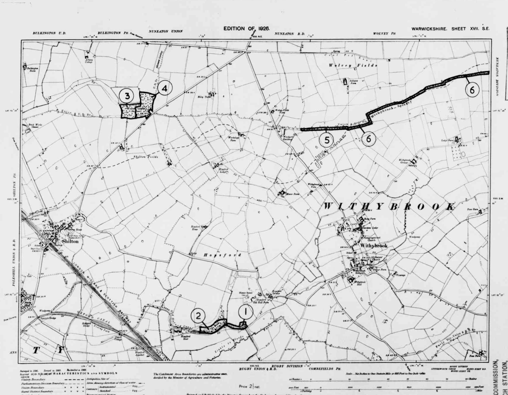 Detailed Old Map of warwickshire Ordnance Survey (OS) Map Sheet 17 SE ...