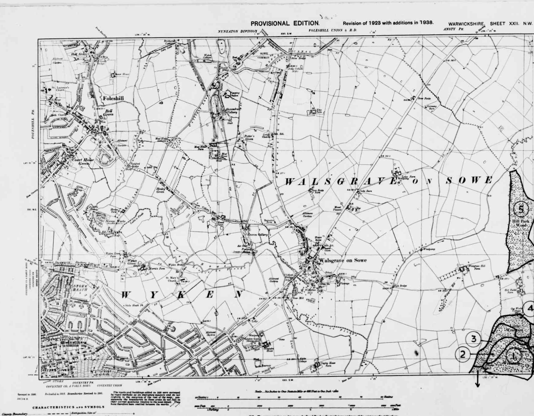 Detailed Old Map of warwickshire Ordnance Survey (OS) Map Sheet 22 NW ...