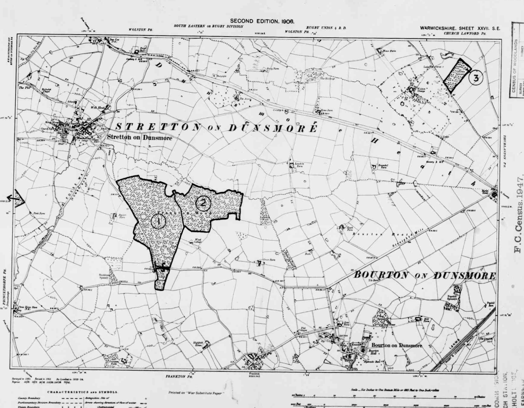 Detailed Old Map of warwickshire Ordnance Survey (OS) Map Sheet 27 SE ...