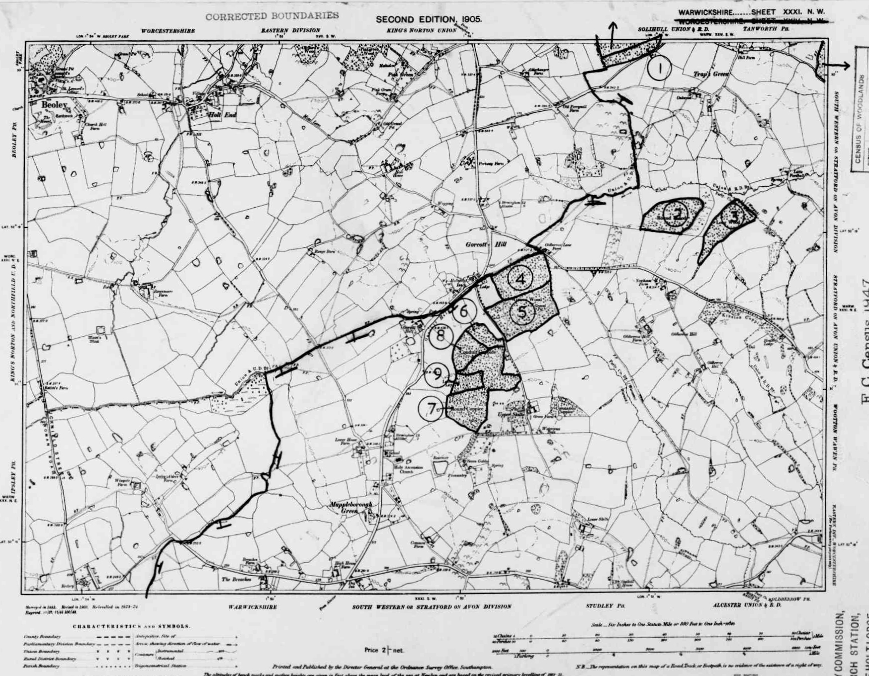 Detailed Old Map of warwickshire Ordnance Survey (OS) Map Sheet 31 NW ...