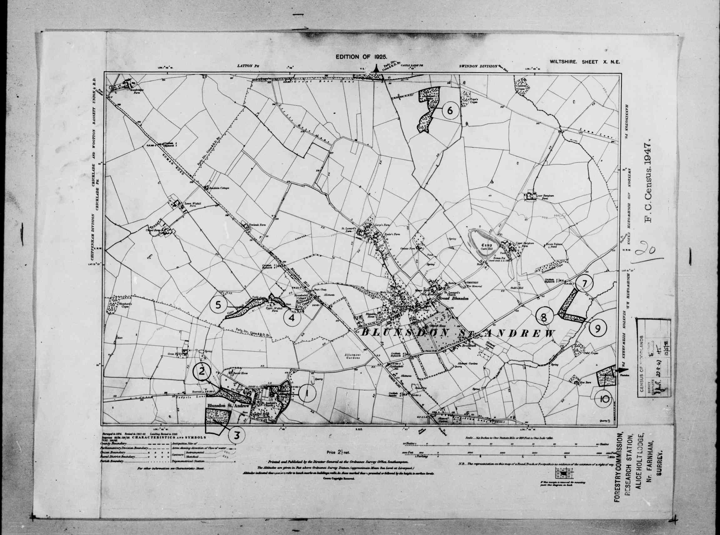 Detailed Old Map of wiltshire Ordnance Survey (OS) Map Sheet 10 NE ...