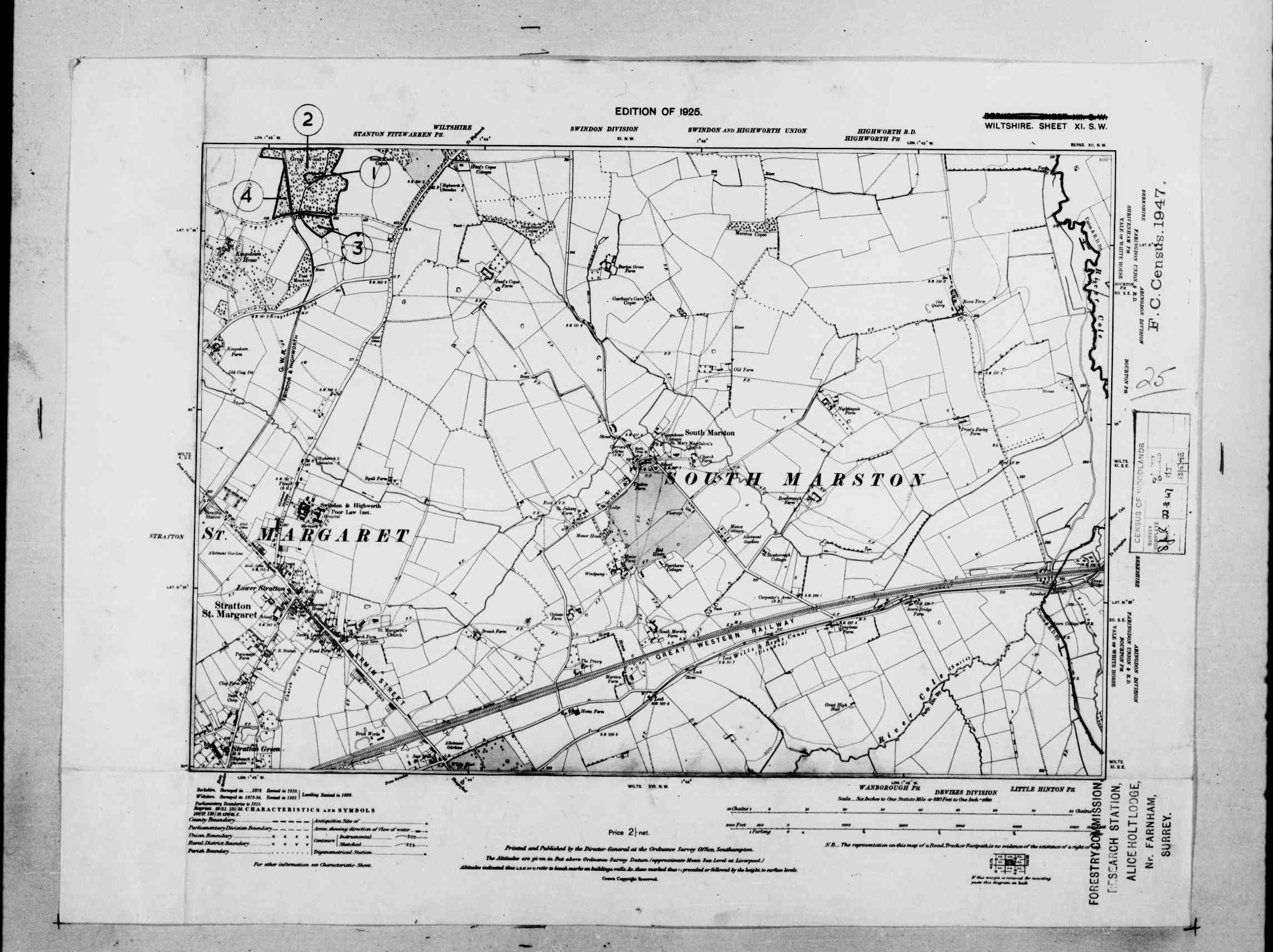 Detailed Old Map of wiltshire Ordnance Survey (OS) Map Sheet 11 SW ...