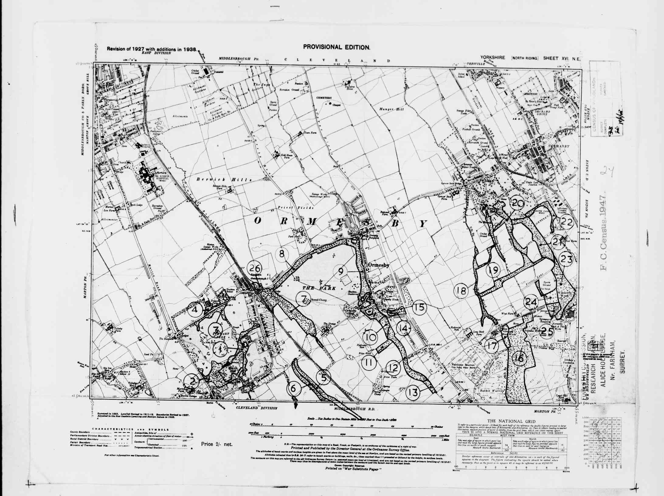 Detailed Old Map of yorkshire_north Ordnance Survey (OS) Map Sheet 16 ...