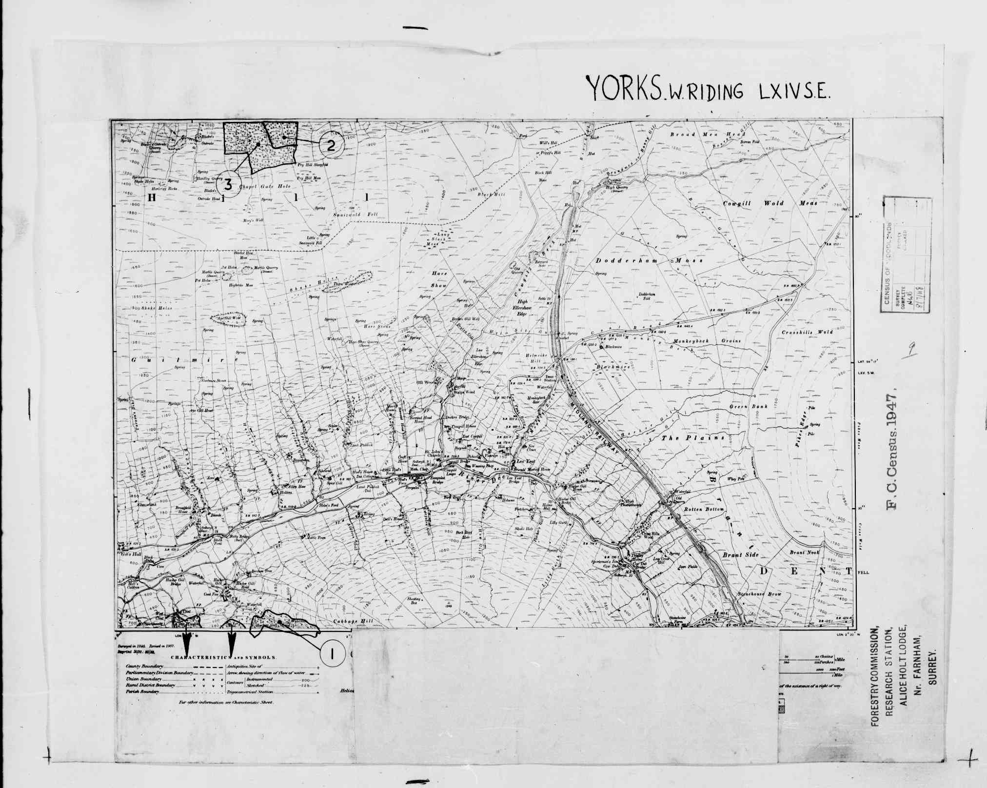 Detailed Old Map of yorkshire_west Ordnance Survey (OS) Map Sheet 64 SE ...