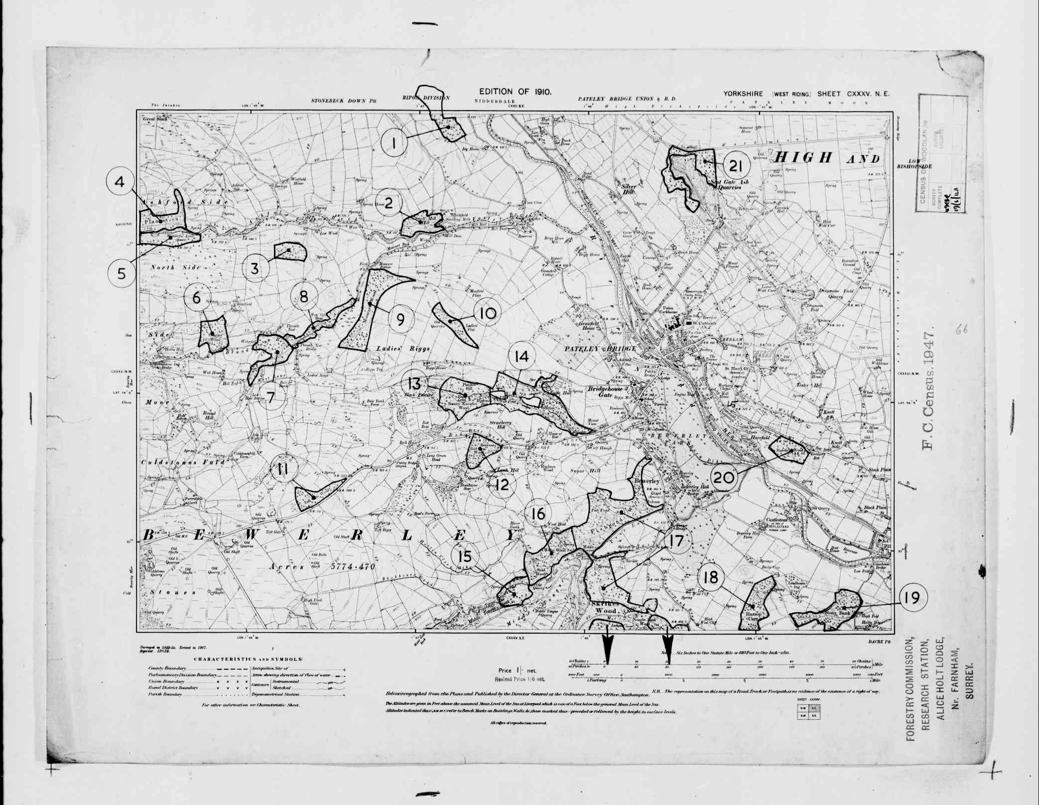 Detailed Old Map of yorkshire_west Ordnance Survey (OS) Map Sheet 135 ...